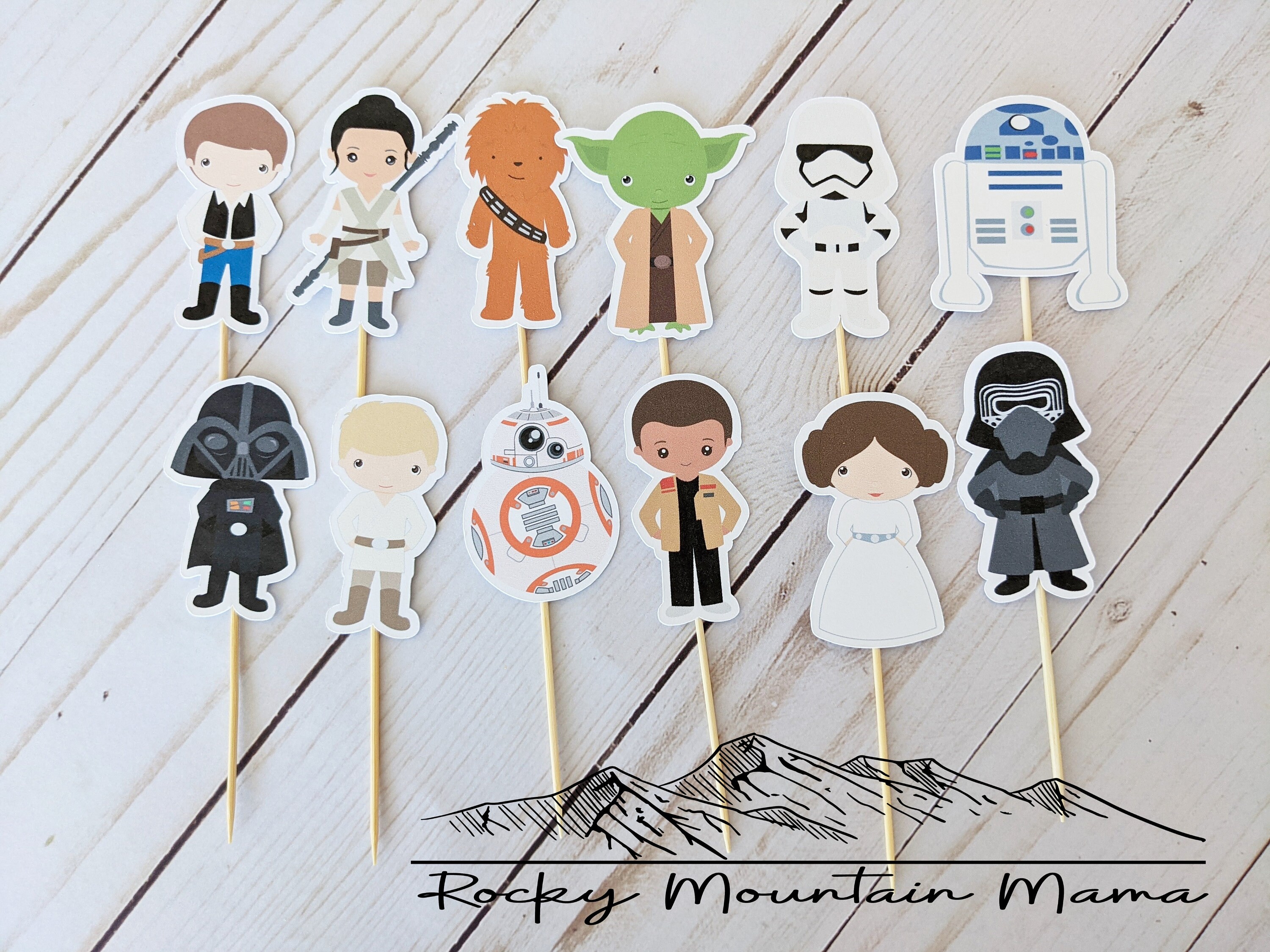 Star Wars Cupcake Toppers Star Wars Character Cupcake Picks - Etsy