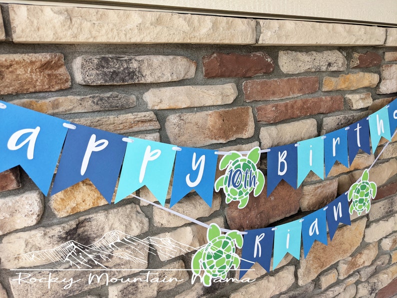 Sea Turtle Party Banner VSCO Birthday Banner - Etsy