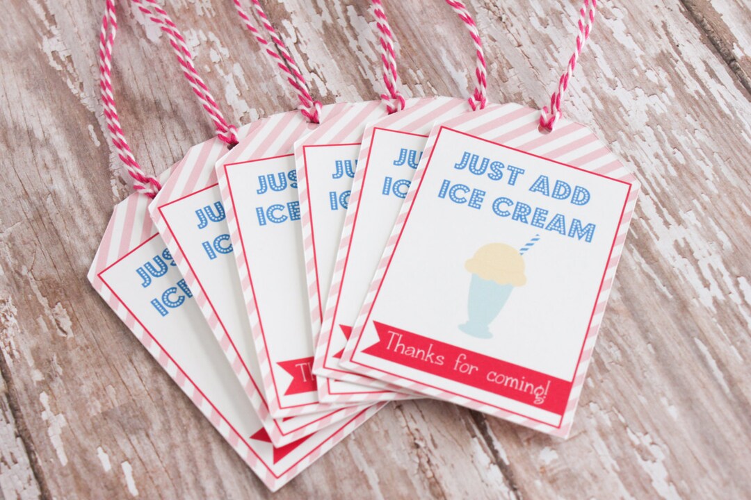 Ice Cream Party Favor Tags Ice Cream Shoppe Tags - Etsy