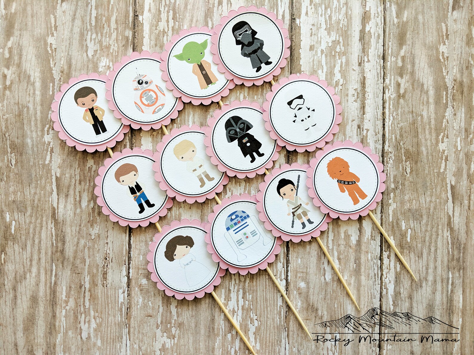 Star Wars Cupcake Toppers Set of 12 Star Wars Food Toppers - Etsy