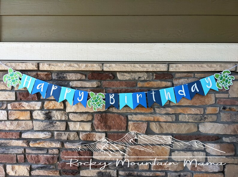 Sea Turtle Party Banner VSCO Birthday Banner - Etsy