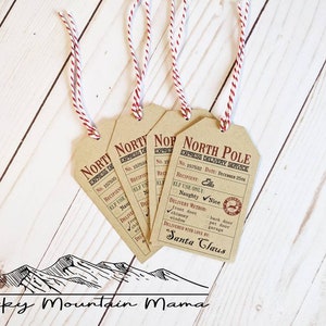 North Pole Tag Christmas Gift Tag 1 Personalized Tag - Etsy