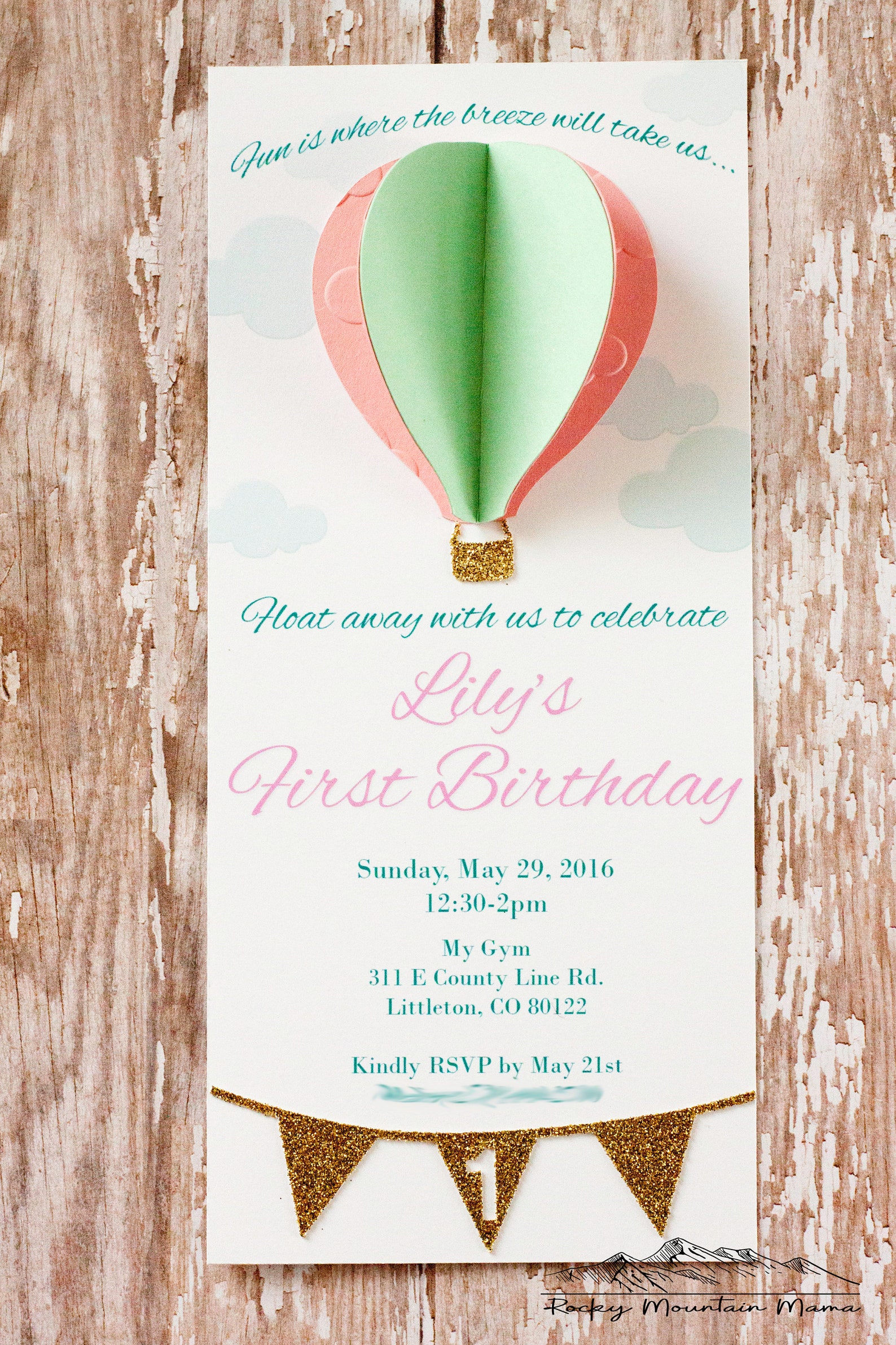 Hot Air Balloon Invitation, Hot Air Balloon Baby Shower Invitation ...