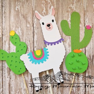 Llama Cake Topper, Llama and Cactus Cake Toppers - Etsy