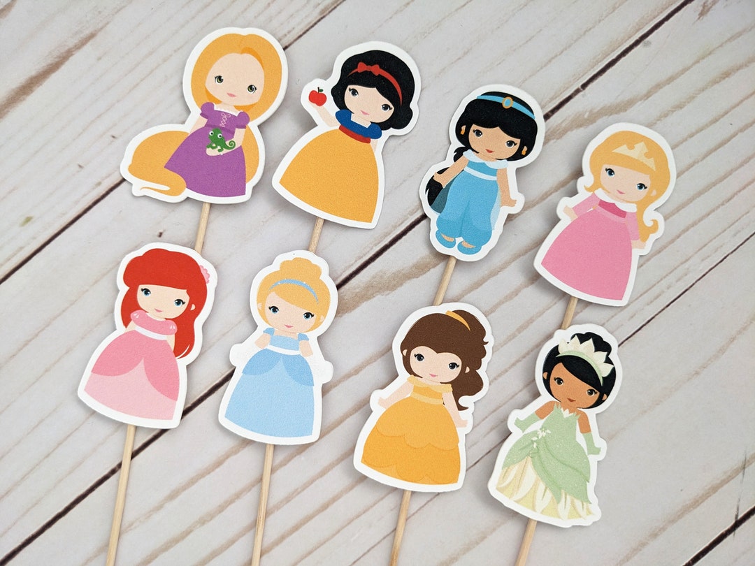 Princess Cupcake Toppers, Set of 8 Toppers - Etsy