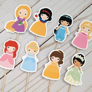 Princess Cupcake Toppers, Set of 8 Toppers - Etsy