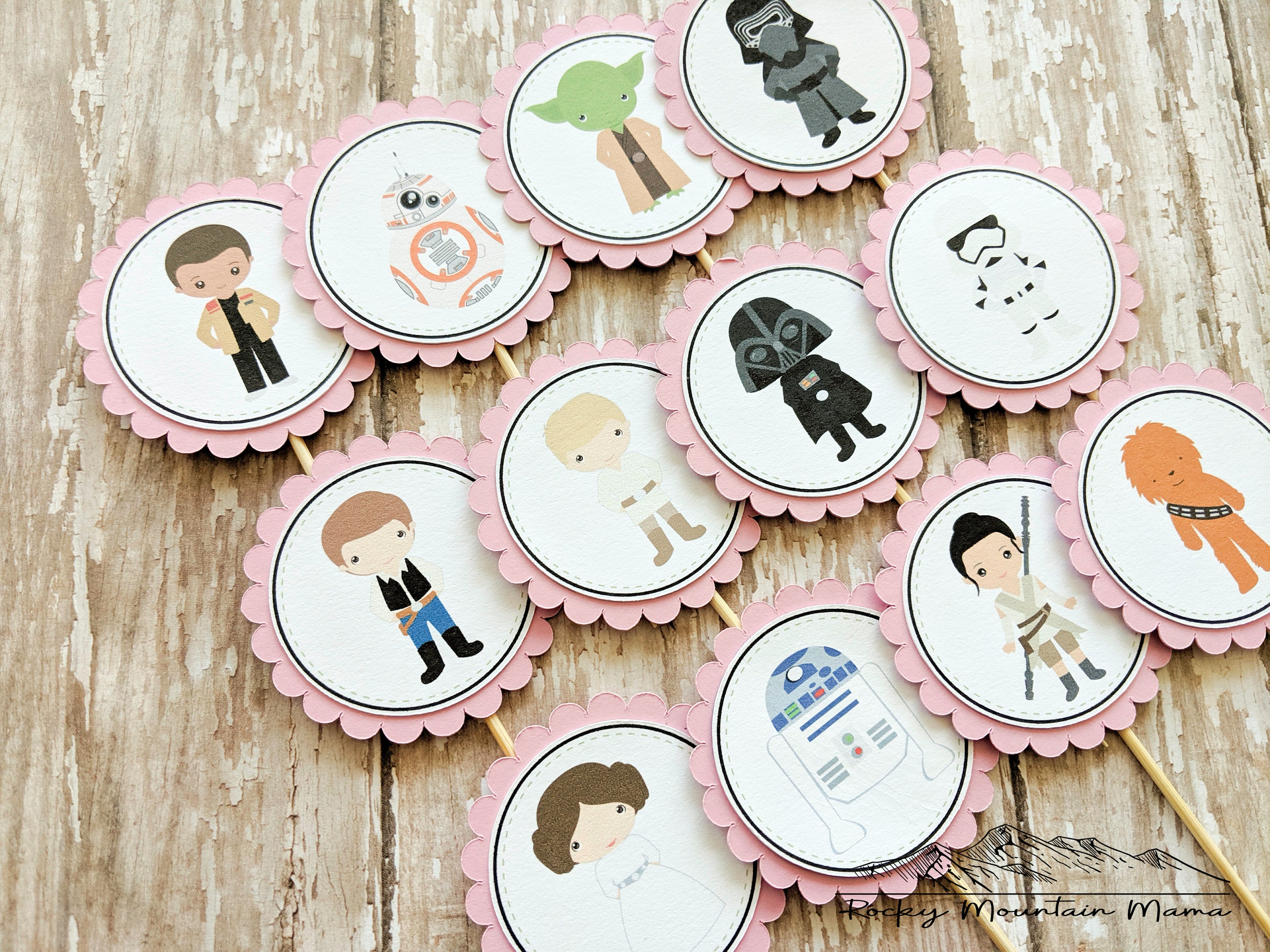 Star Wars Cupcake Toppers Set of 12 Star Wars Food Toppers - Etsy