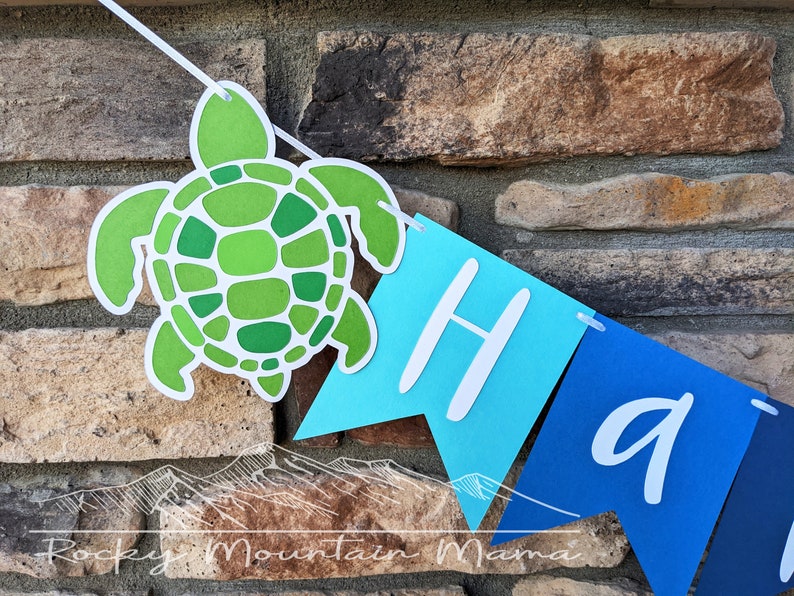 Sea Turtle Party Banner VSCO Birthday Banner - Etsy