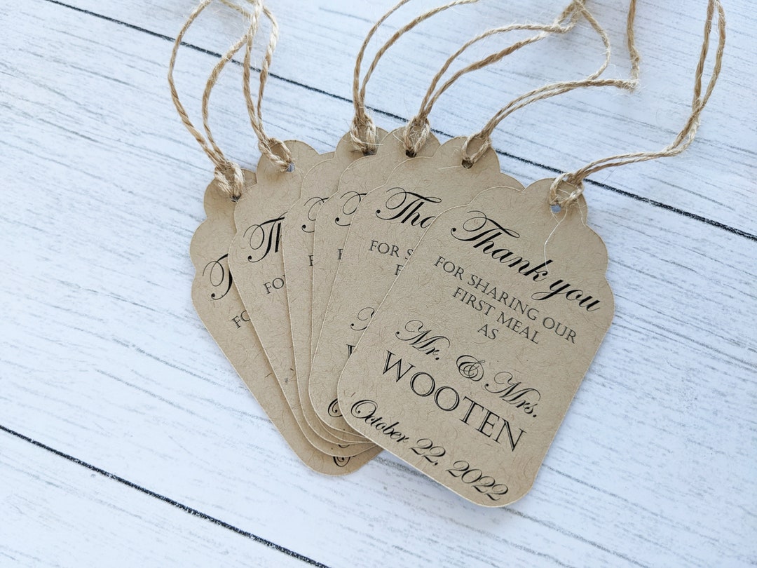 Wedding First Meal Tags, Wdding Place Setting Tags - Etsy