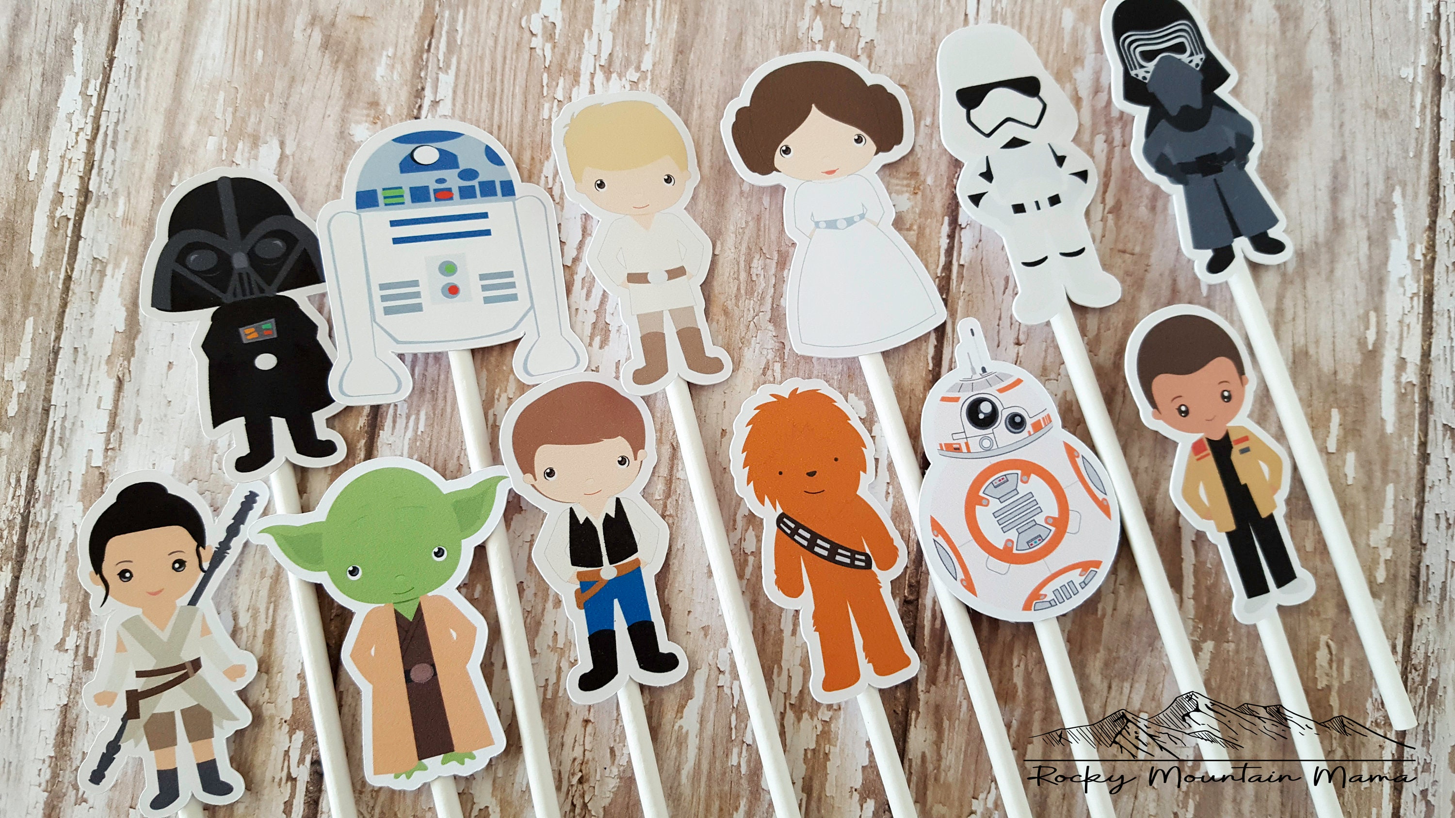 Star Wars Cupcake Toppers Star Wars Character Cupcake Picks - Etsy
