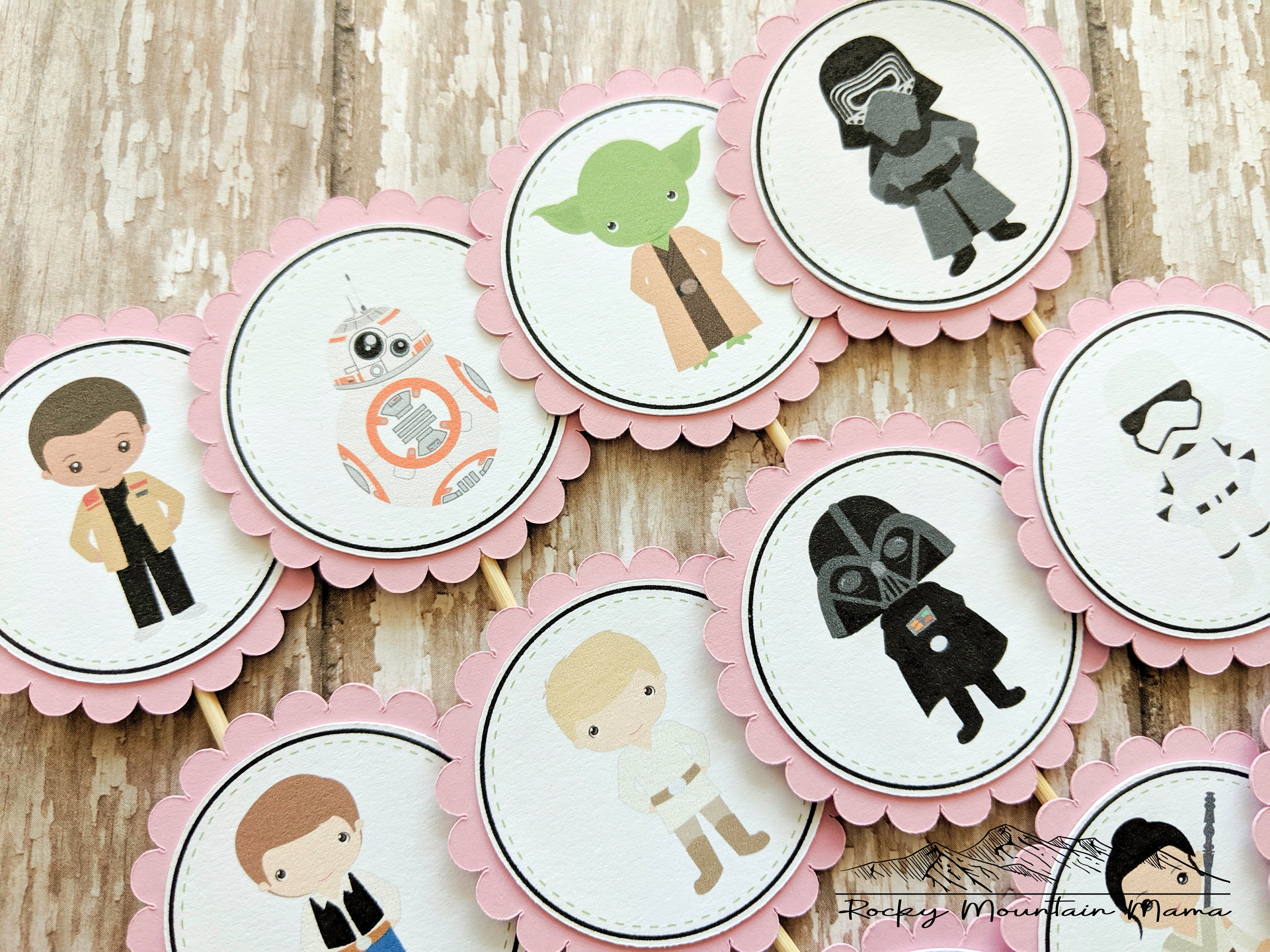 Star Wars Cupcake Toppers Set of 12 Star Wars Food Toppers - Etsy