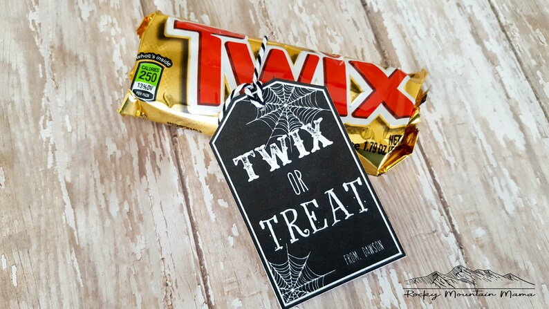 Twix or Treat Halloween Gift Tags | Etsy