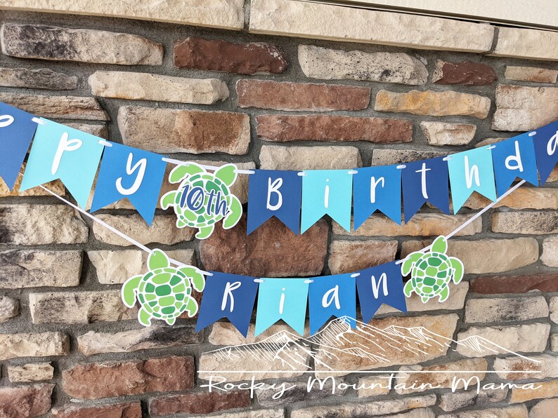 Sea Turtle Party Banner VSCO Birthday Banner - Etsy