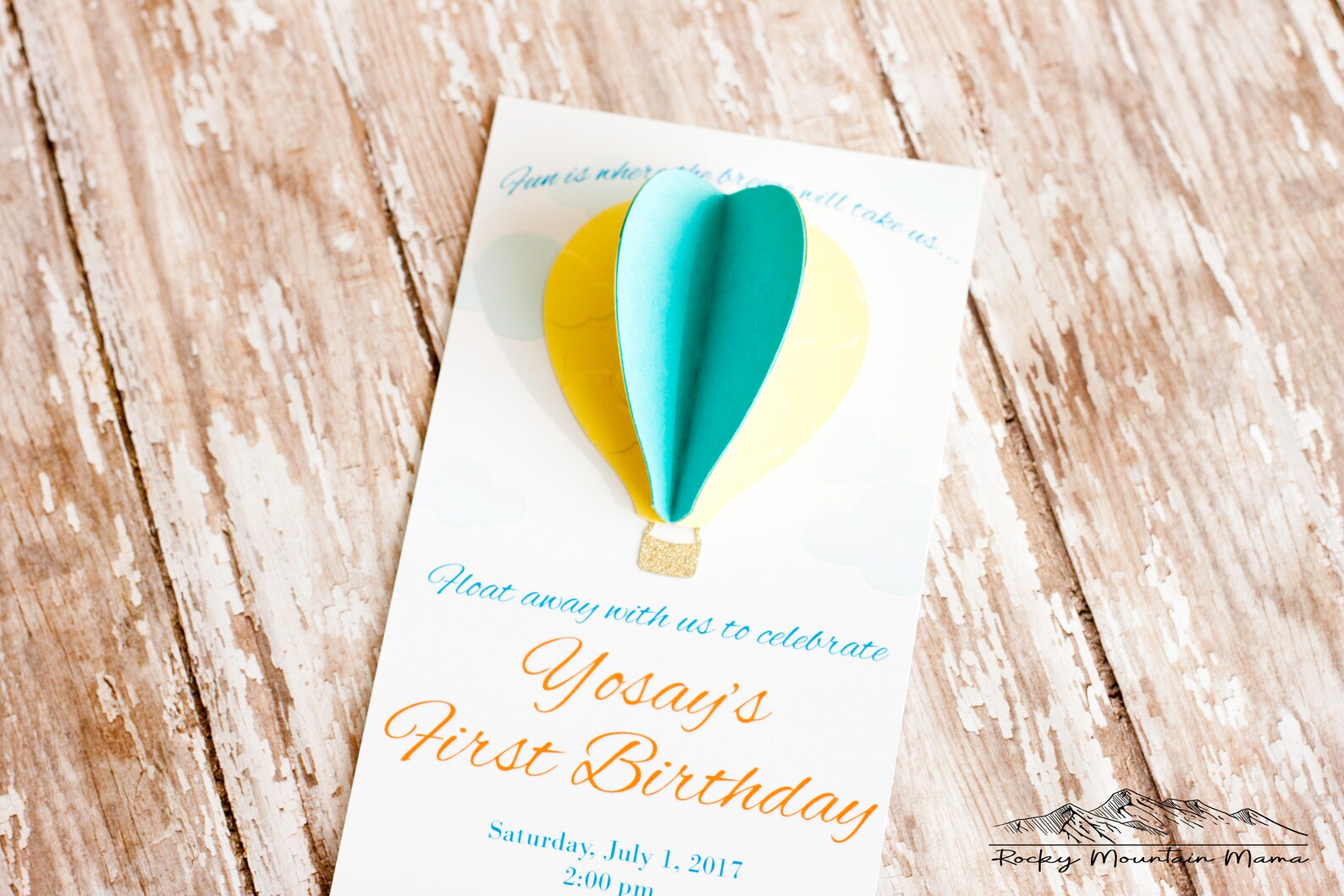 Hot Air Balloon Invitation, Hot Air Balloon Baby Shower Invitation ...