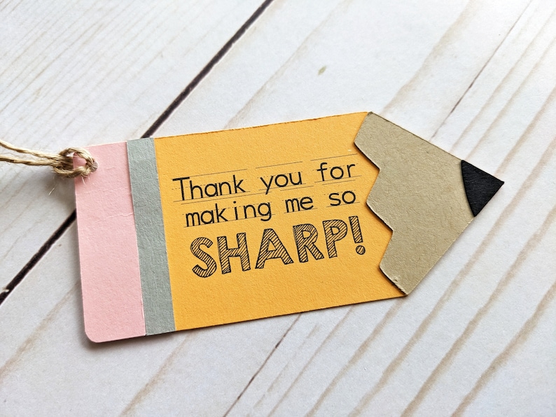 Teacher Gift Tags, Pencil Gift Tags - Etsy