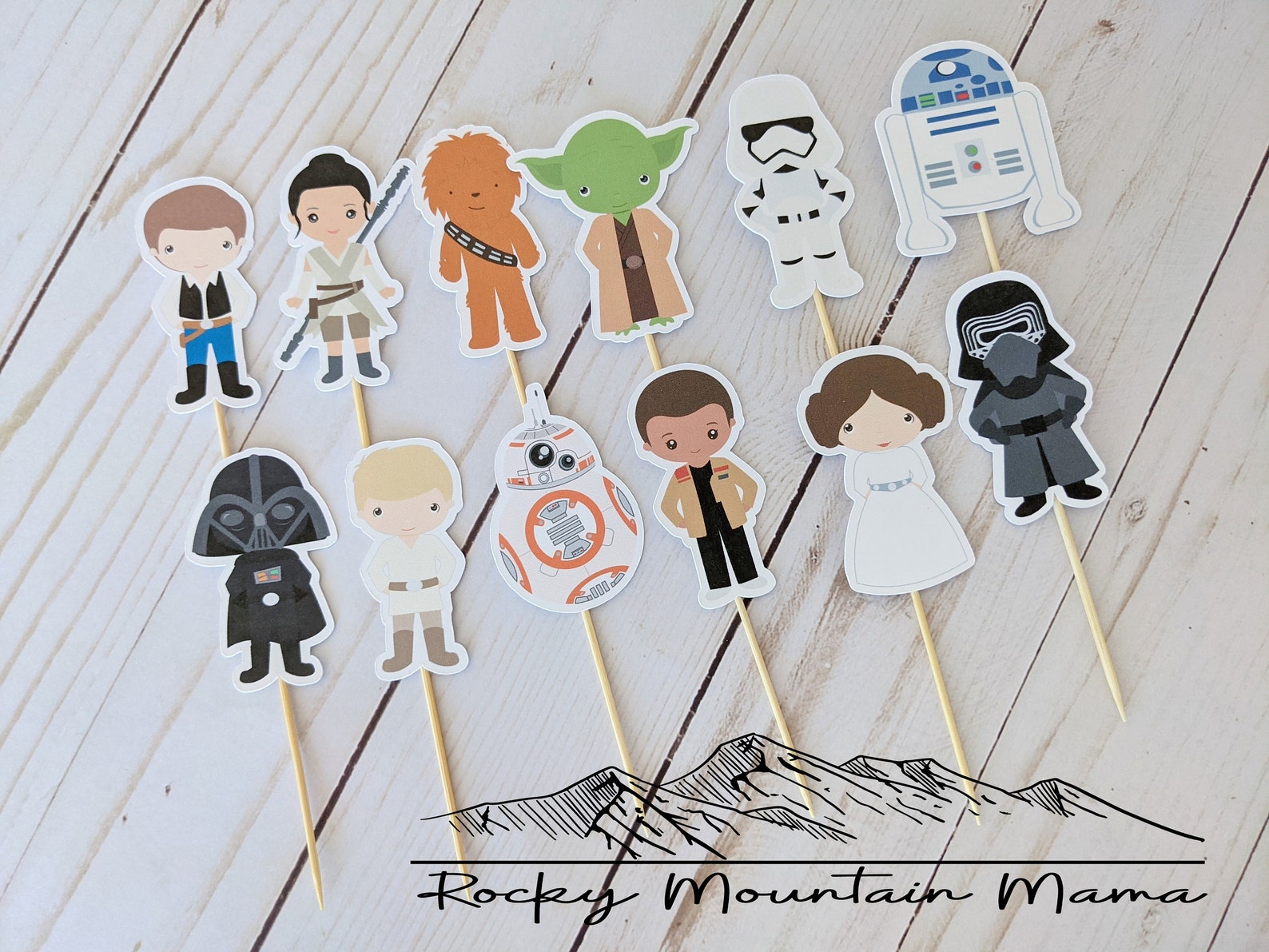 Star Wars Cupcake Toppers Star Wars Character Cupcake Picks - Etsy