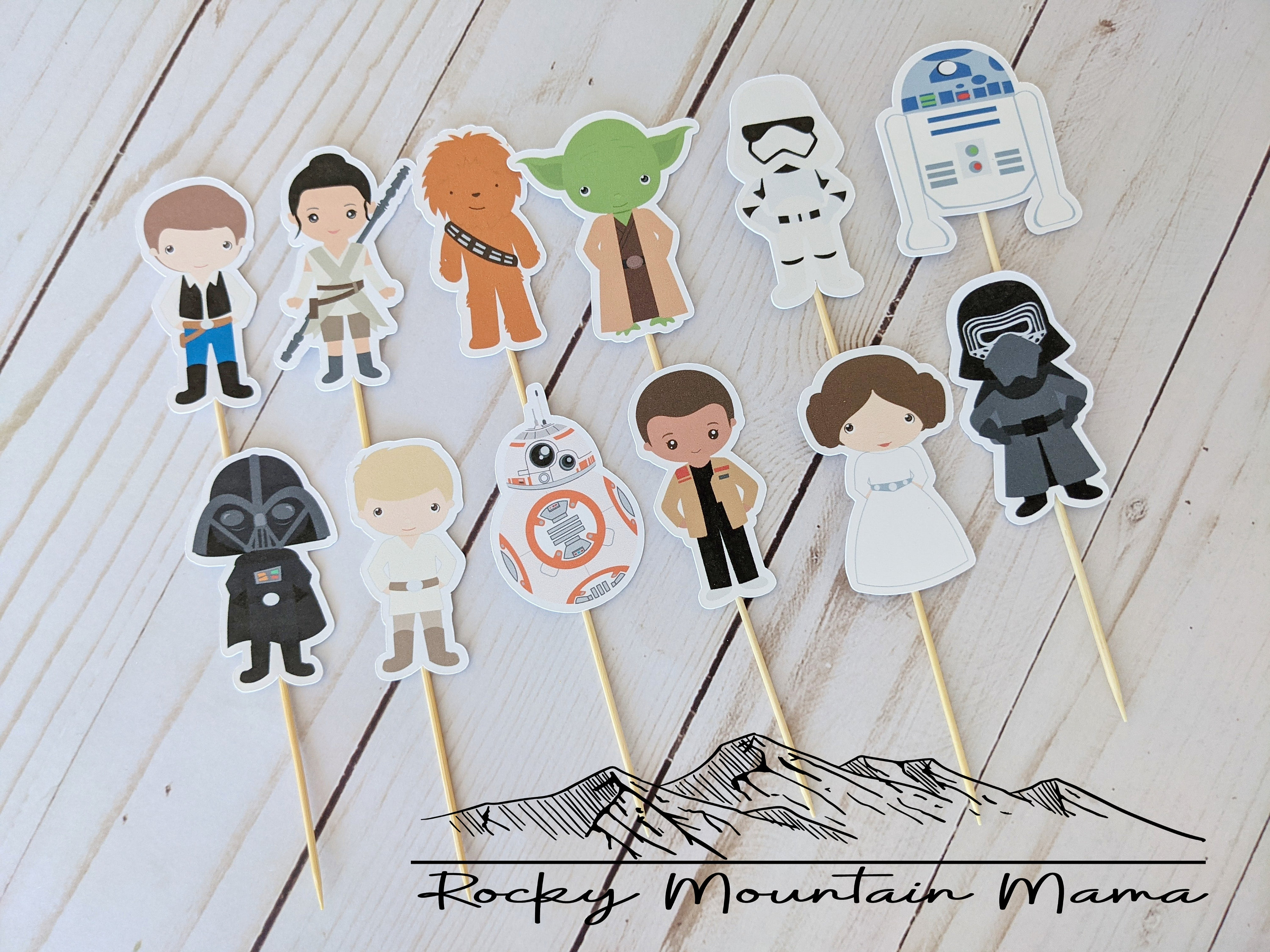 Star Wars Cupcake Toppers Star Wars Character Cupcake Picks - Etsy