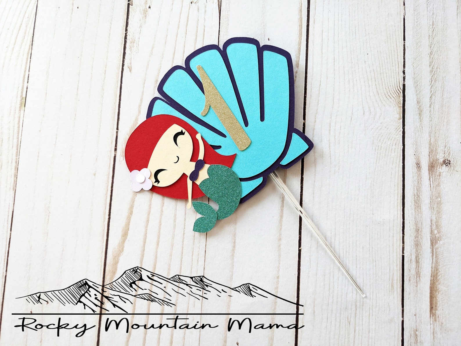 Mermaid Cake Topper Mermaid Shell Cake Topper - Etsy