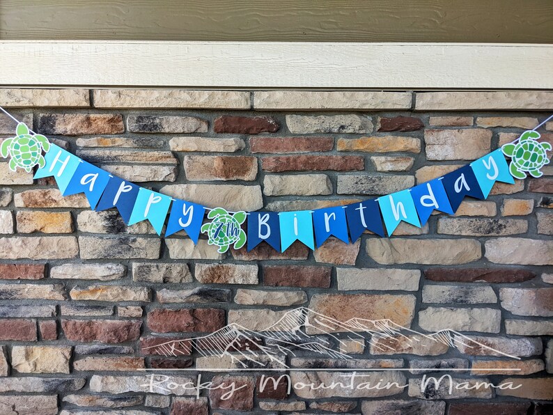 Sea Turtle Party Banner VSCO Birthday Banner - Etsy