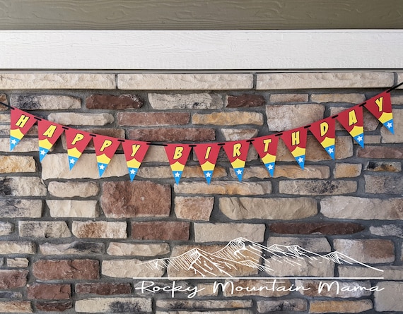 Wonder Woman Party Banner Wonder Woman Birthday Banner | Etsy