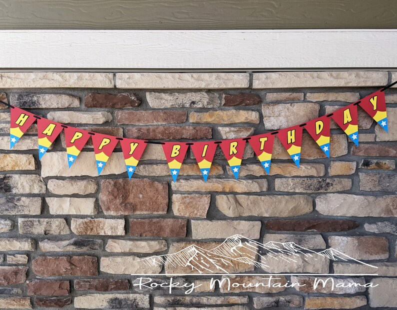 Wonder Woman Party Banner Wonder Woman Birthday Banner - Etsy
