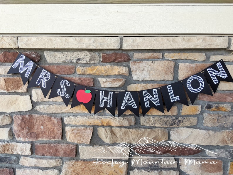 Teacher Name Banner Back to School Teacher Gift - Etsy