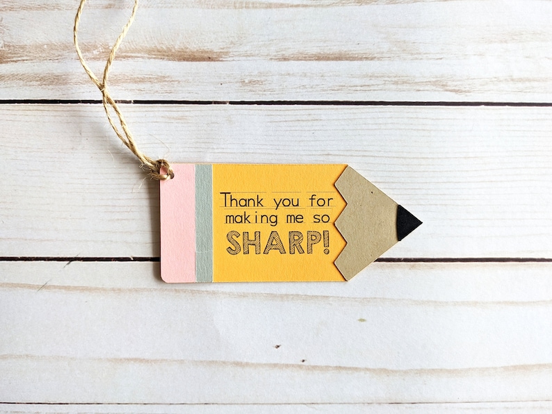 Teacher Gift Tags, Pencil Gift Tags - Etsy