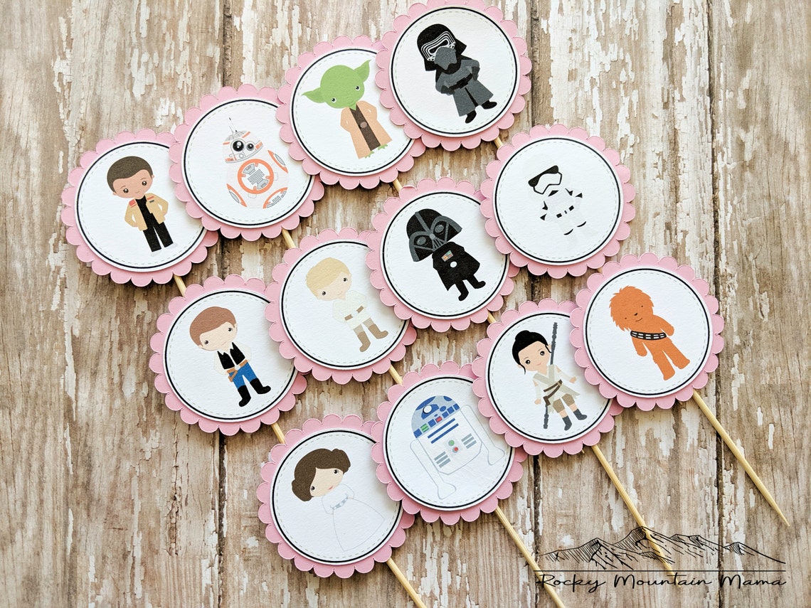 Star Wars Cupcake Toppers Set of 12 Star Wars Food Toppers - Etsy