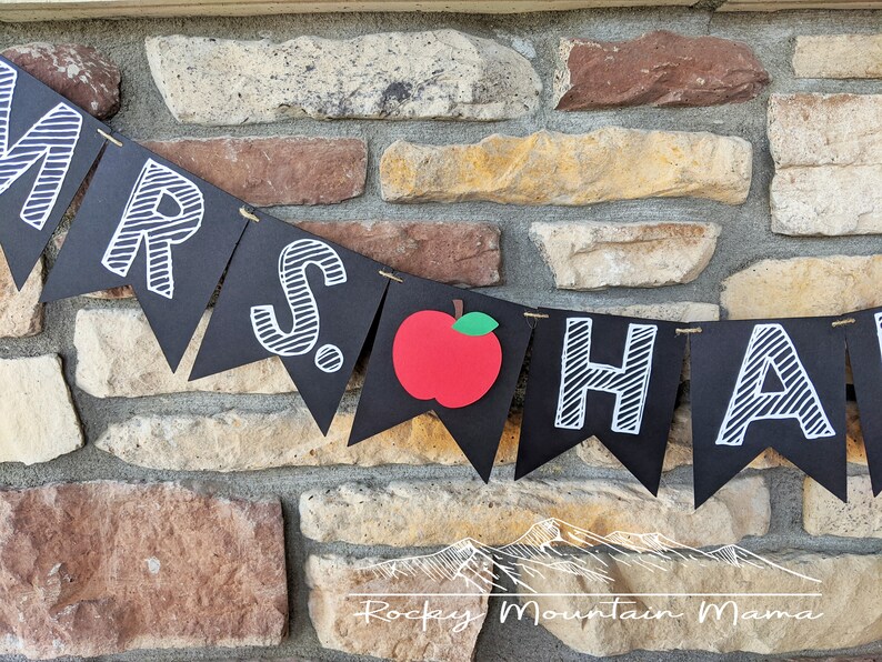 Teacher Name Banner Back to School Teacher Gift - Etsy