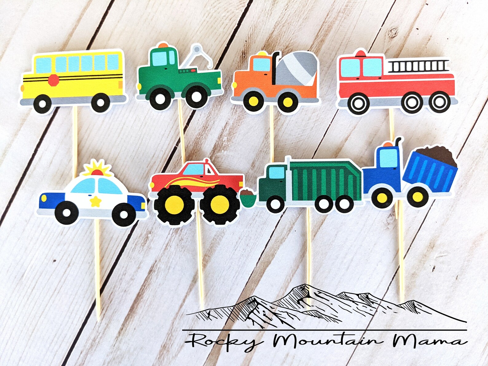Cars & Trucks Cupcake Toppers Set of 12 Car Toppers - Etsy