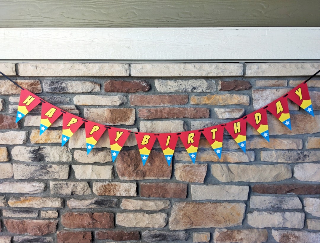 Wonder Woman Party Banner, Wonder Woman Birthday Banner - Etsy