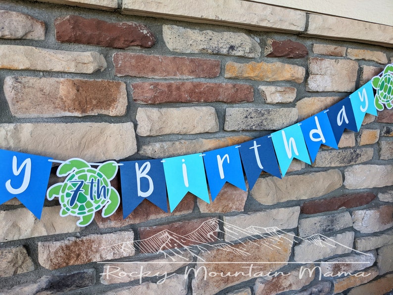 Sea Turtle Party Banner VSCO Birthday Banner - Etsy