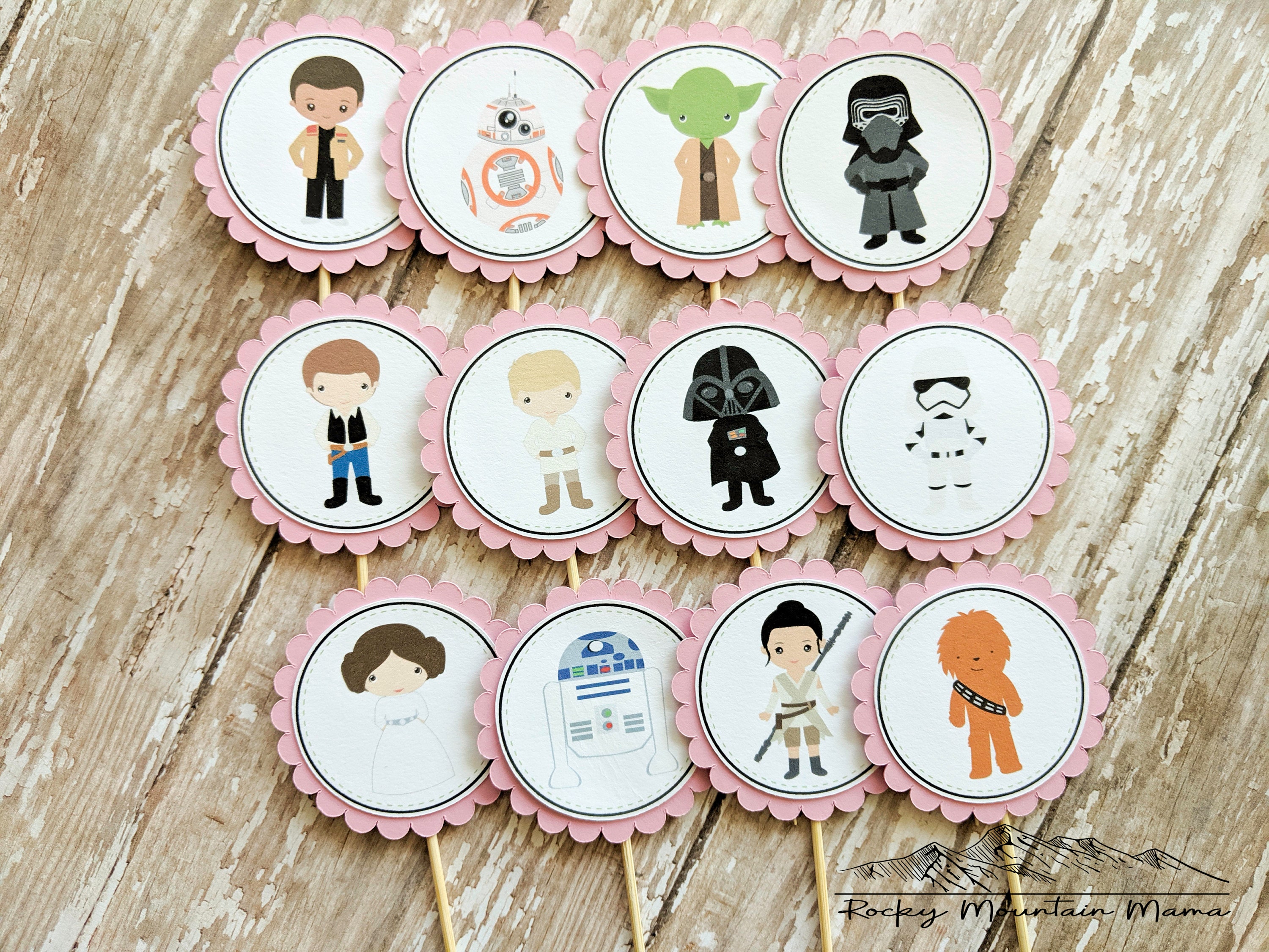 Star Wars Cupcake Toppers Set of 12 Star Wars Food Toppers - Etsy