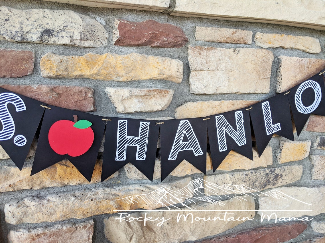 Teacher Name Banner Back to School Teacher Gift - Etsy