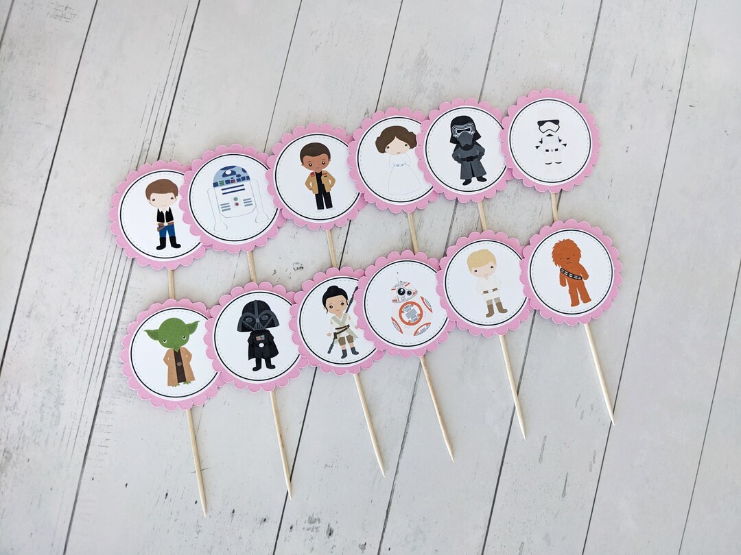 Star Wars Cupcake Toppers, Set of 12 Star Wars Food Toppers - Etsy