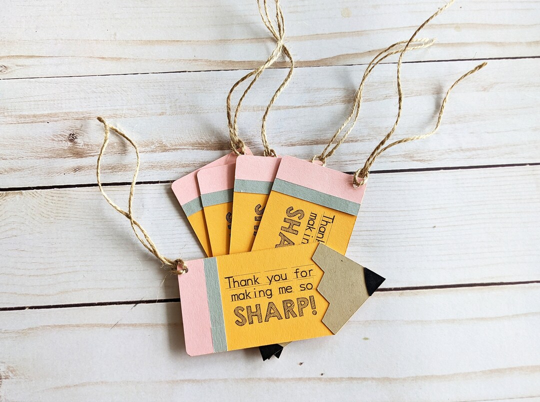 Teacher Gift Tags, Pencil Gift Tags - Etsy