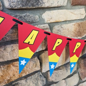 Wonder Woman Party Banner, Wonder Woman Birthday Banner - Etsy