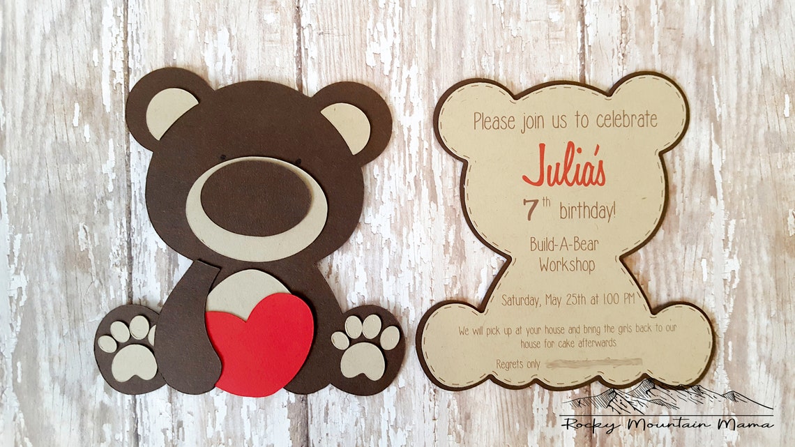 Teddy Bear Invitation Handmade Bear Invitation Teddy Bear - Etsy