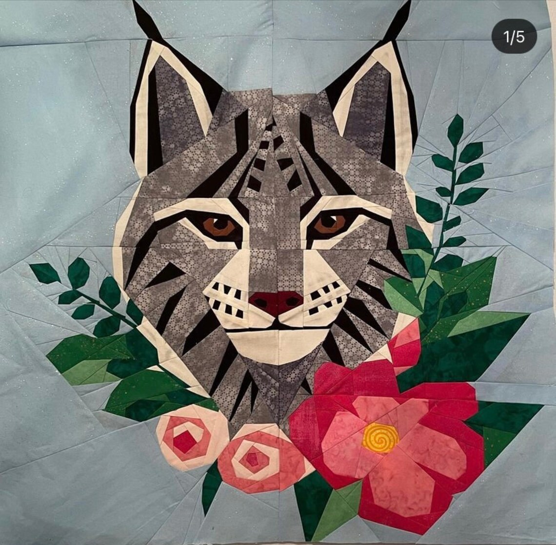 Floral Big Cats Lynx Foundation Paper Piecing Pattern - Etsy
