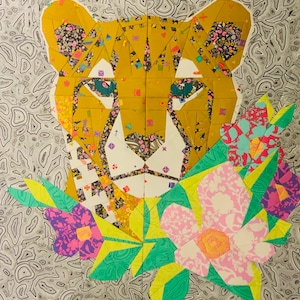 Floral Big Cats - Cheetah Foundation Paper Piecing Pattern - Etsy