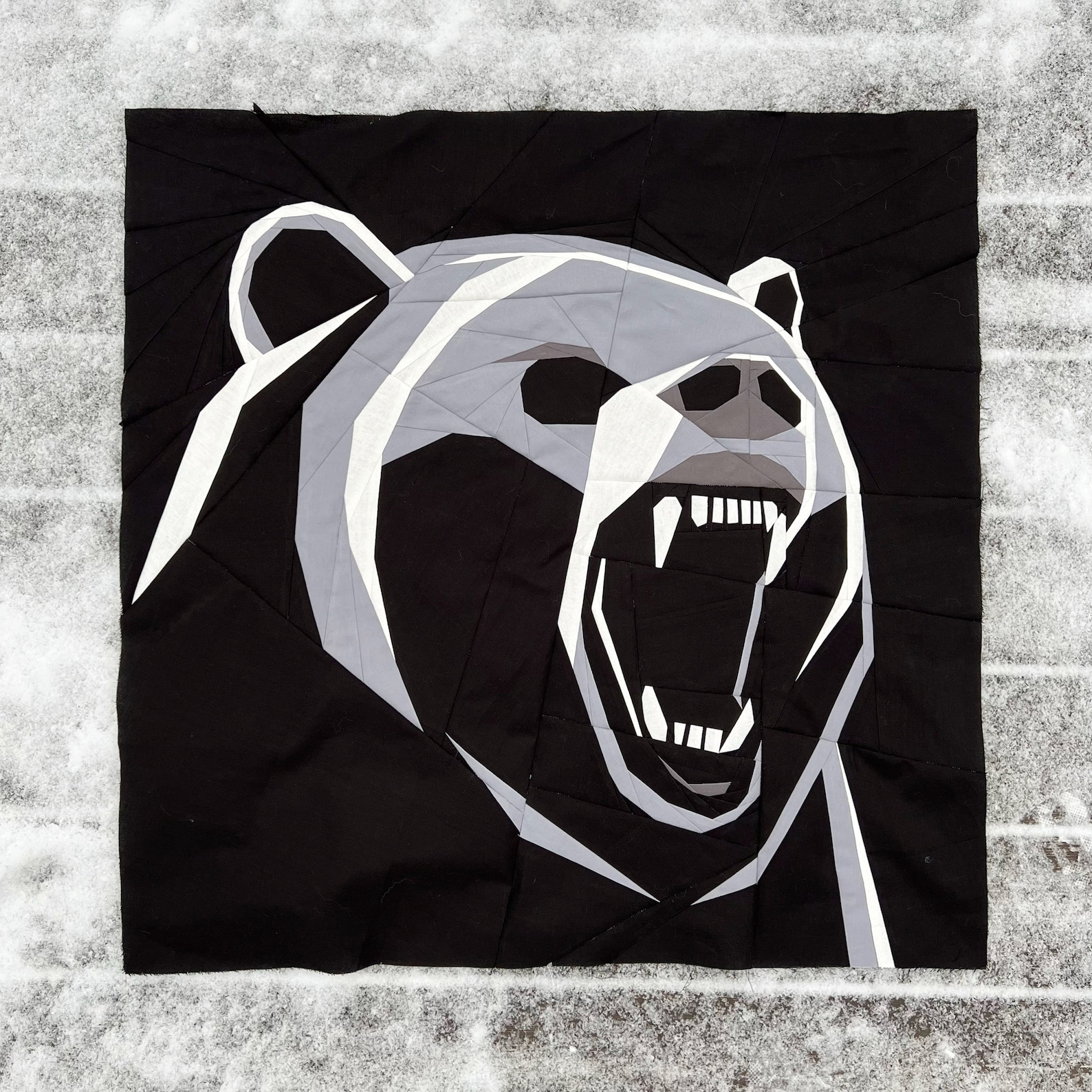 Roaring Bear Quilt Foundation Paper Piecing Pattern - Etsy