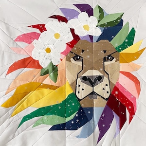 Floral Big Cats - All Nine Cats - Foundation Paper Piecing Patterns - Etsy