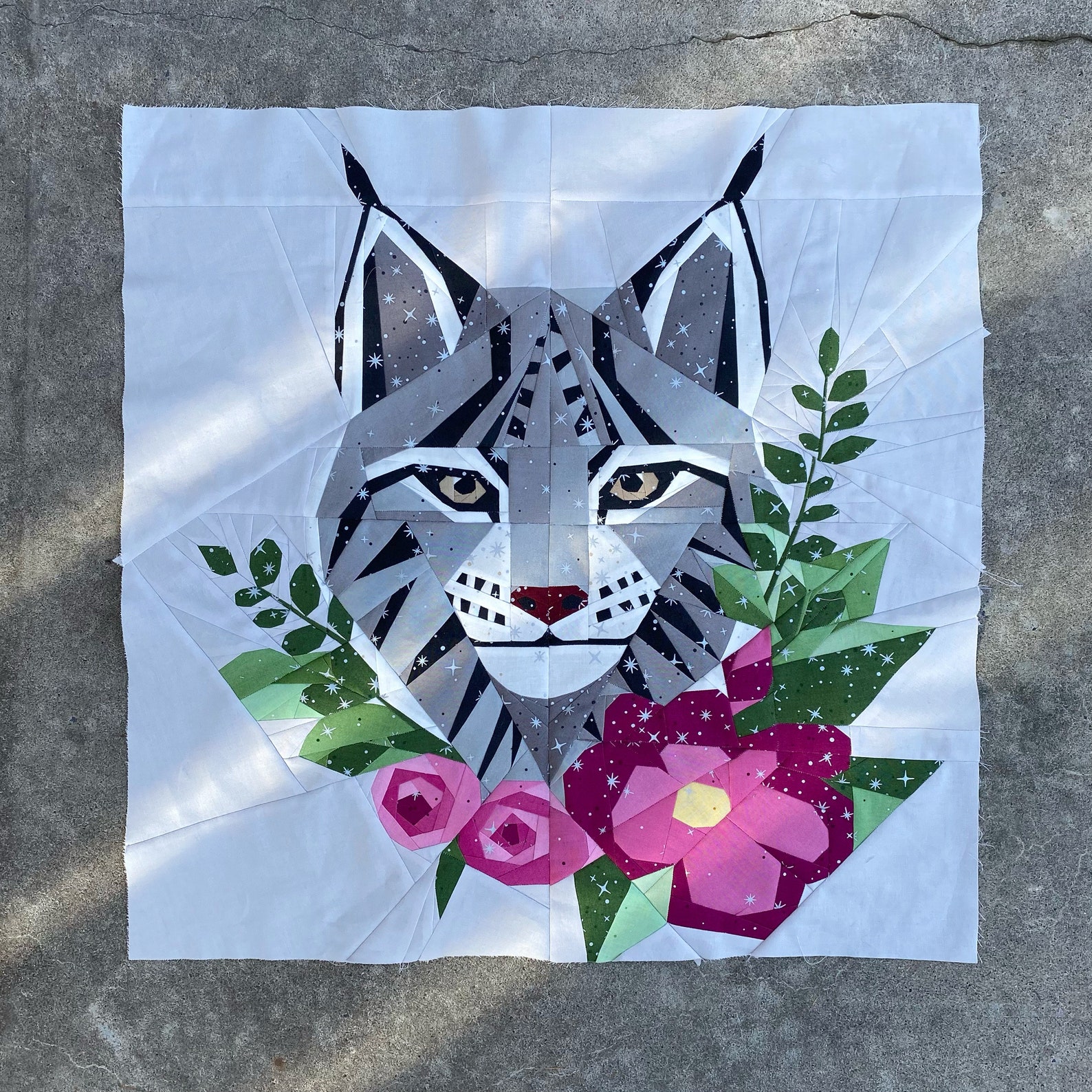 Floral Big Cats Lynx Foundation Paper Piecing Pattern - Etsy