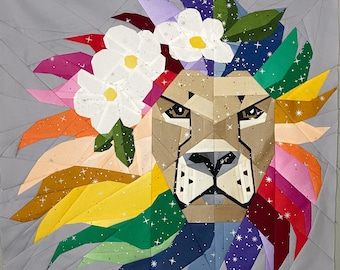 Floral Big Cats Cheetah Foundation Paper Piecing Pattern - Etsy