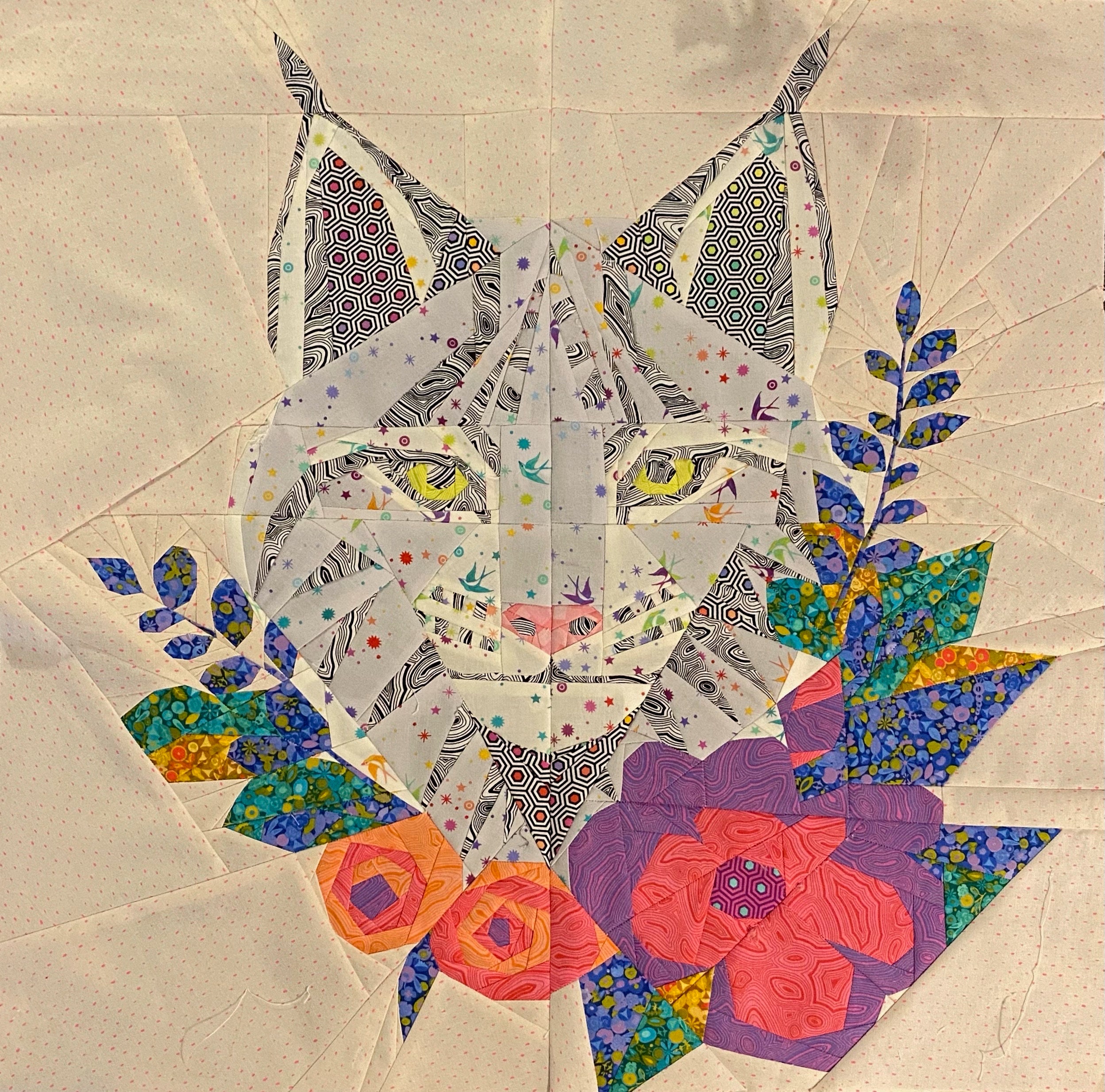 Floral Big Cats Lynx Foundation Paper Piecing Pattern - Etsy