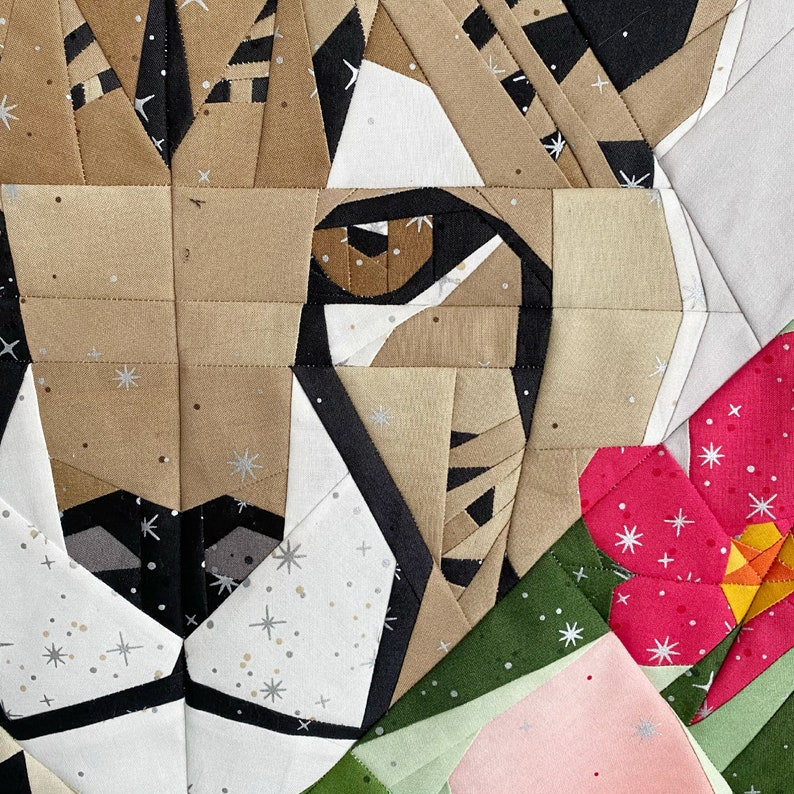Floral Big Cats Cheetah Foundation Paper Piecing Pattern - Etsy