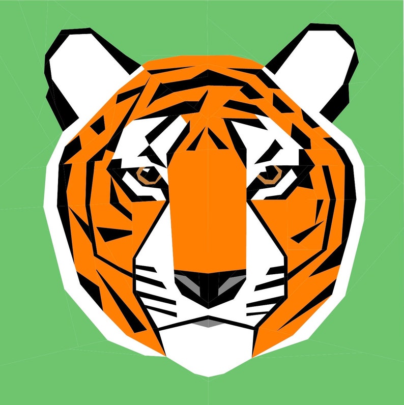 Tiger Foundation Paper Piecing Pattern - Etsy