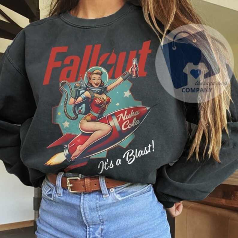 Fallout Graphic Shirt Retro Nuka Cola Bottle Cap With Vintage Ad on ...