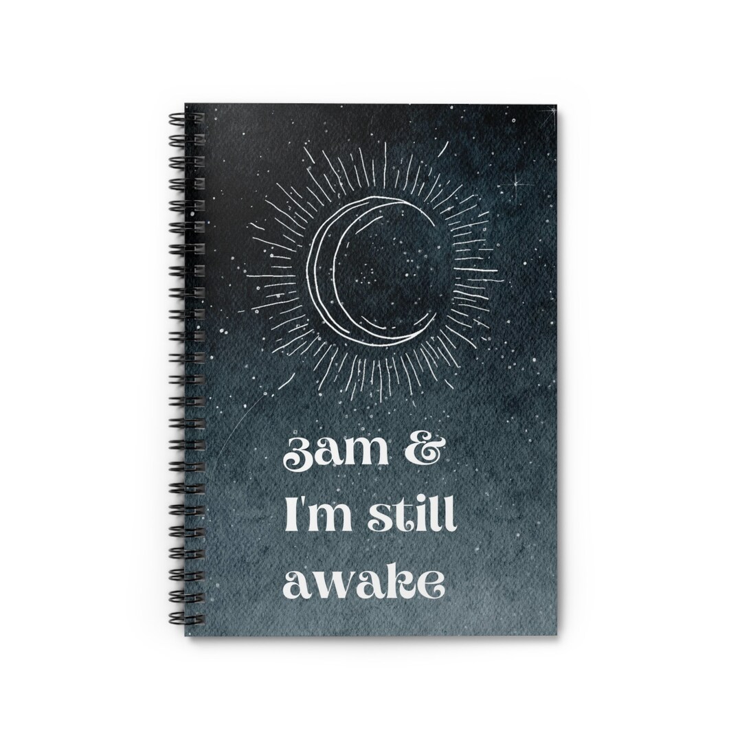 Spiral Notebook Ruled Line// 3 Am and I'm Still Awake Journal// Red// I ...