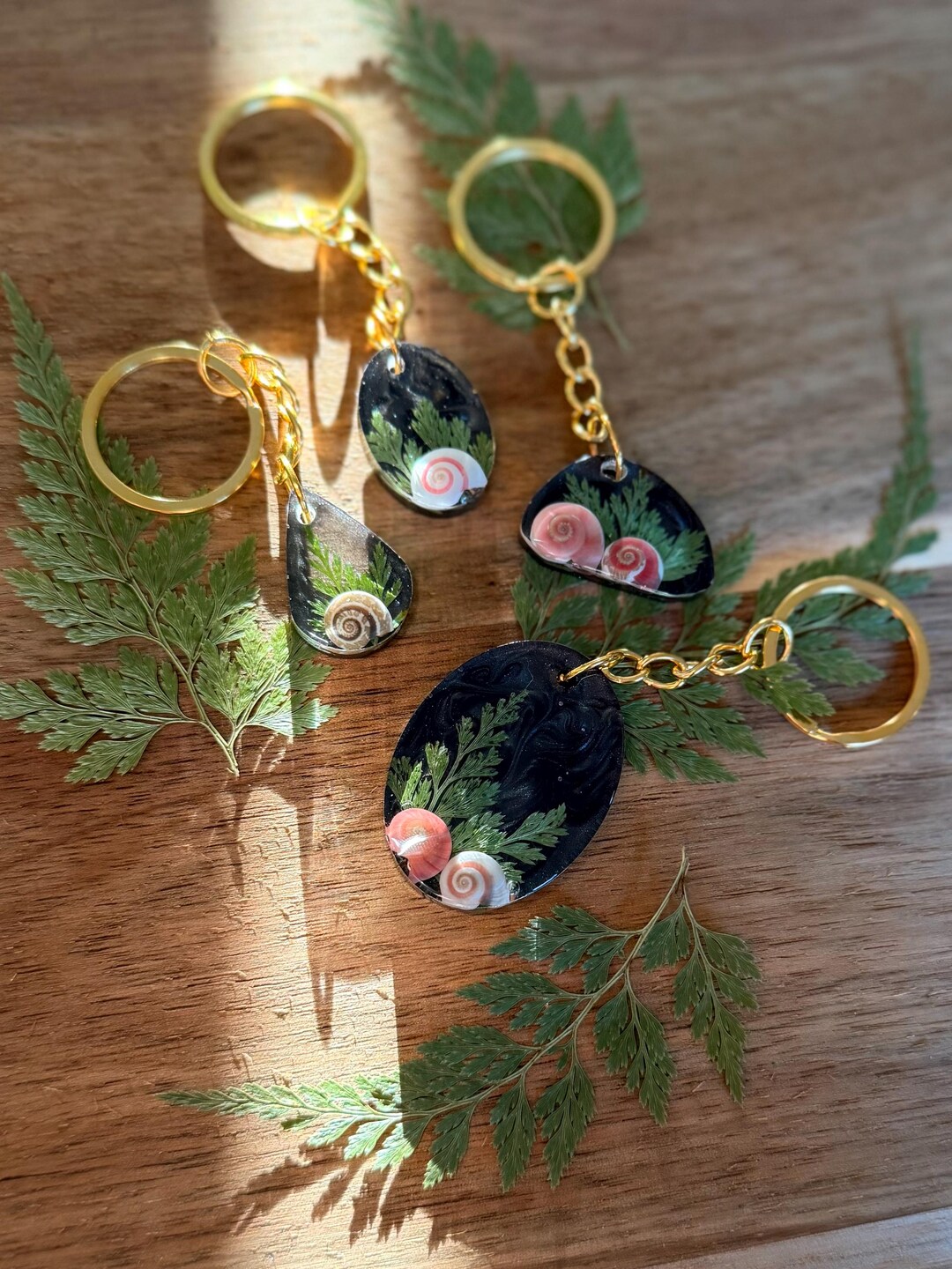Snail Shell Keychain | Nature Inspired Keyring | Botanical Cottagecore ...